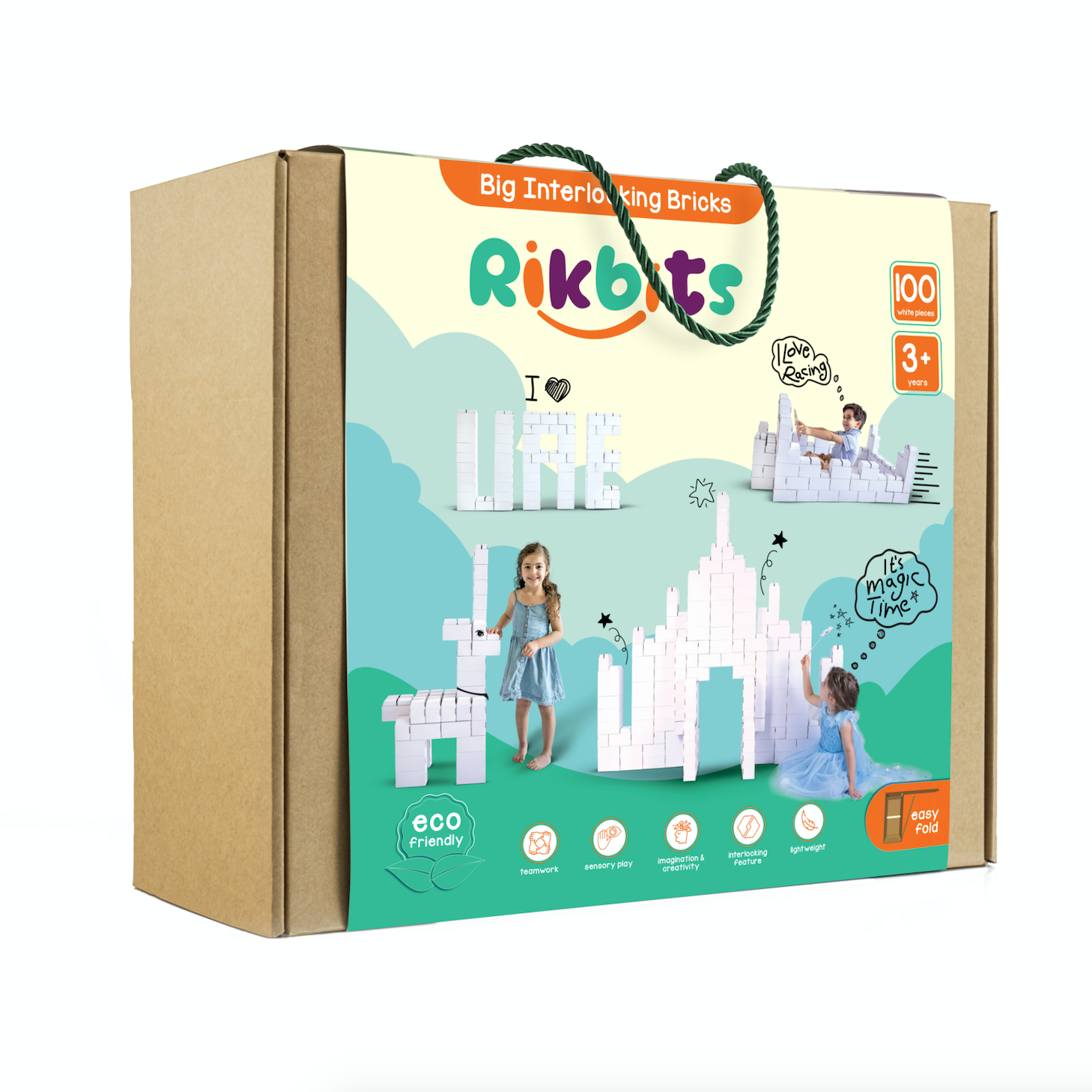 Rikbits cardboard interlocking bricks (100 Pieces) – White – My ...